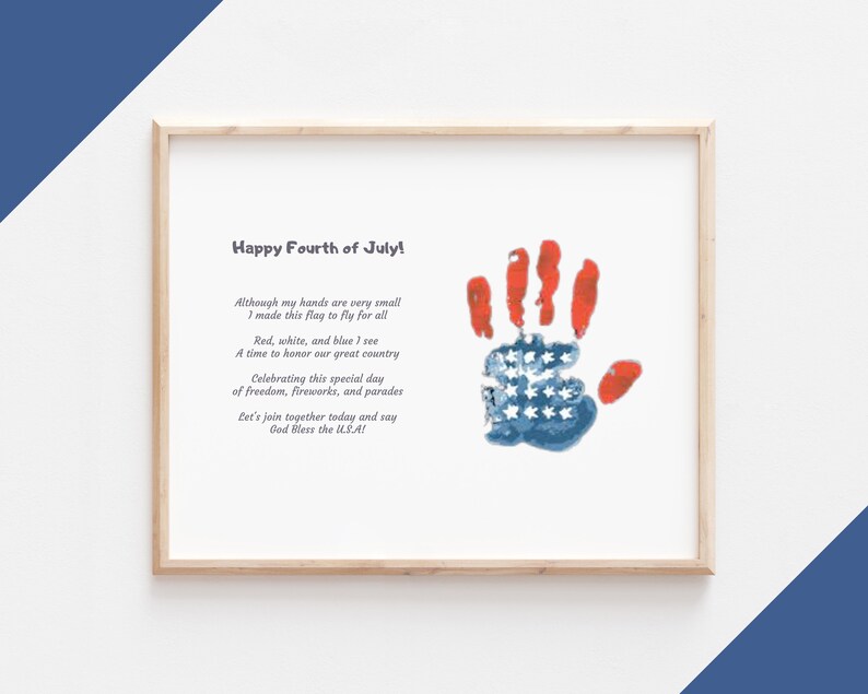 4th of July Poem Handprint Art God Bless the U.S.A Craft - Independence ...