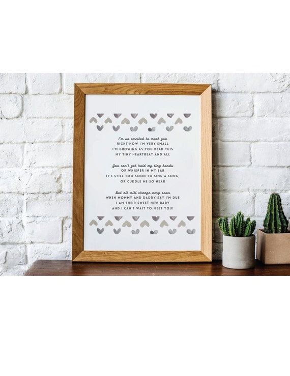 We're Having A Baby Printable Poem Gift Baby - Etsy