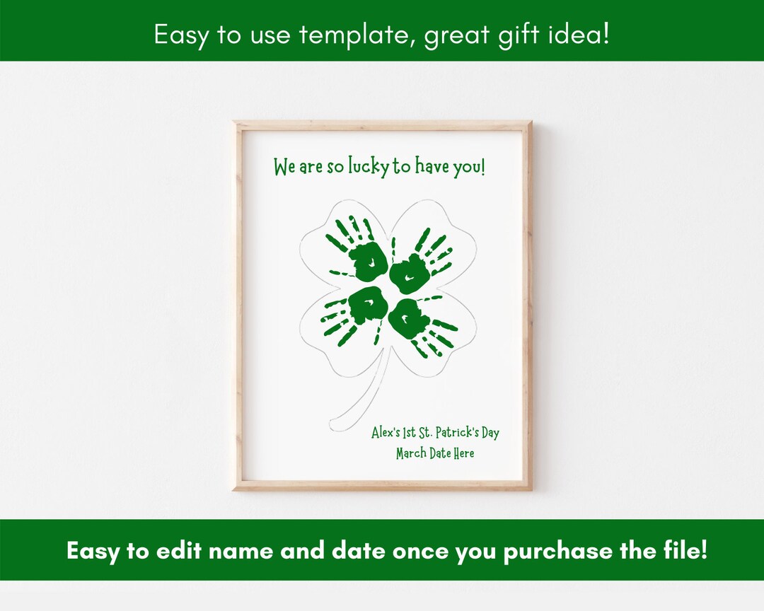 Baby's First St. Patrick's Day Handprint Template Art - I'm so Lucky to ...