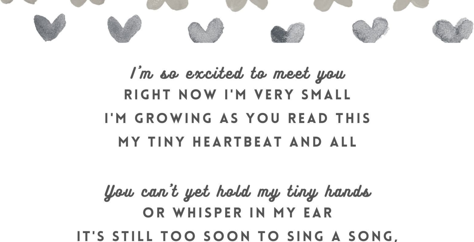 We're Having A Baby! Printable Poem Gift- Baby Announcement - Gift for ...