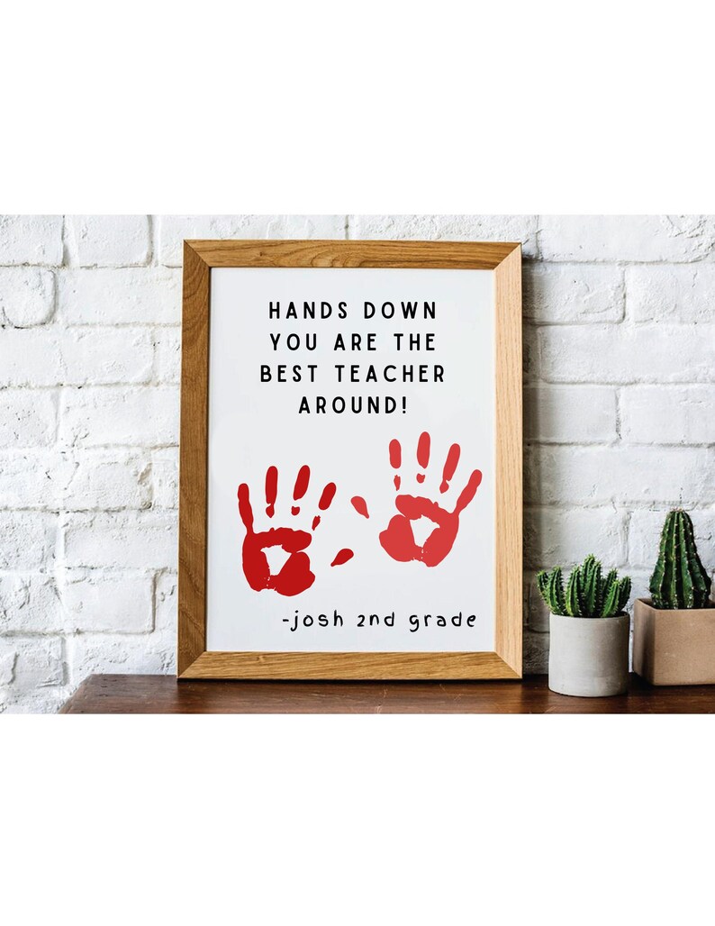 Kids Handprint Gift Teacher - Teacher Appreciation Gift Printable Hands ...