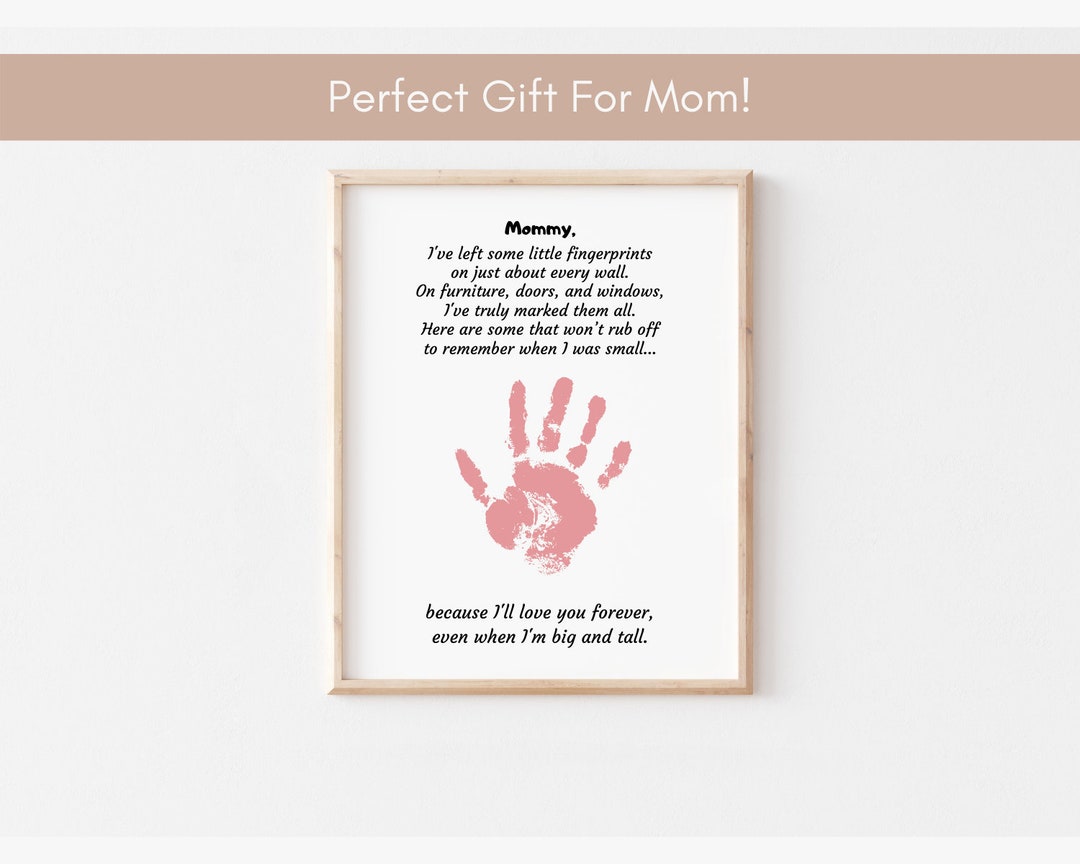 Handprint Poem Gift for Mom From Kids or Baby- Handprint Art -handprint ...
