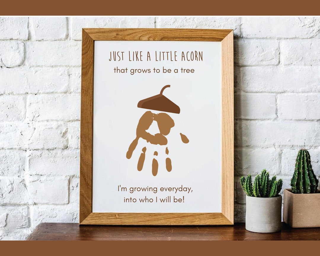 Little Acorn Handprint, Baby Kid Handprint Art, Fall, DIY at Home ...