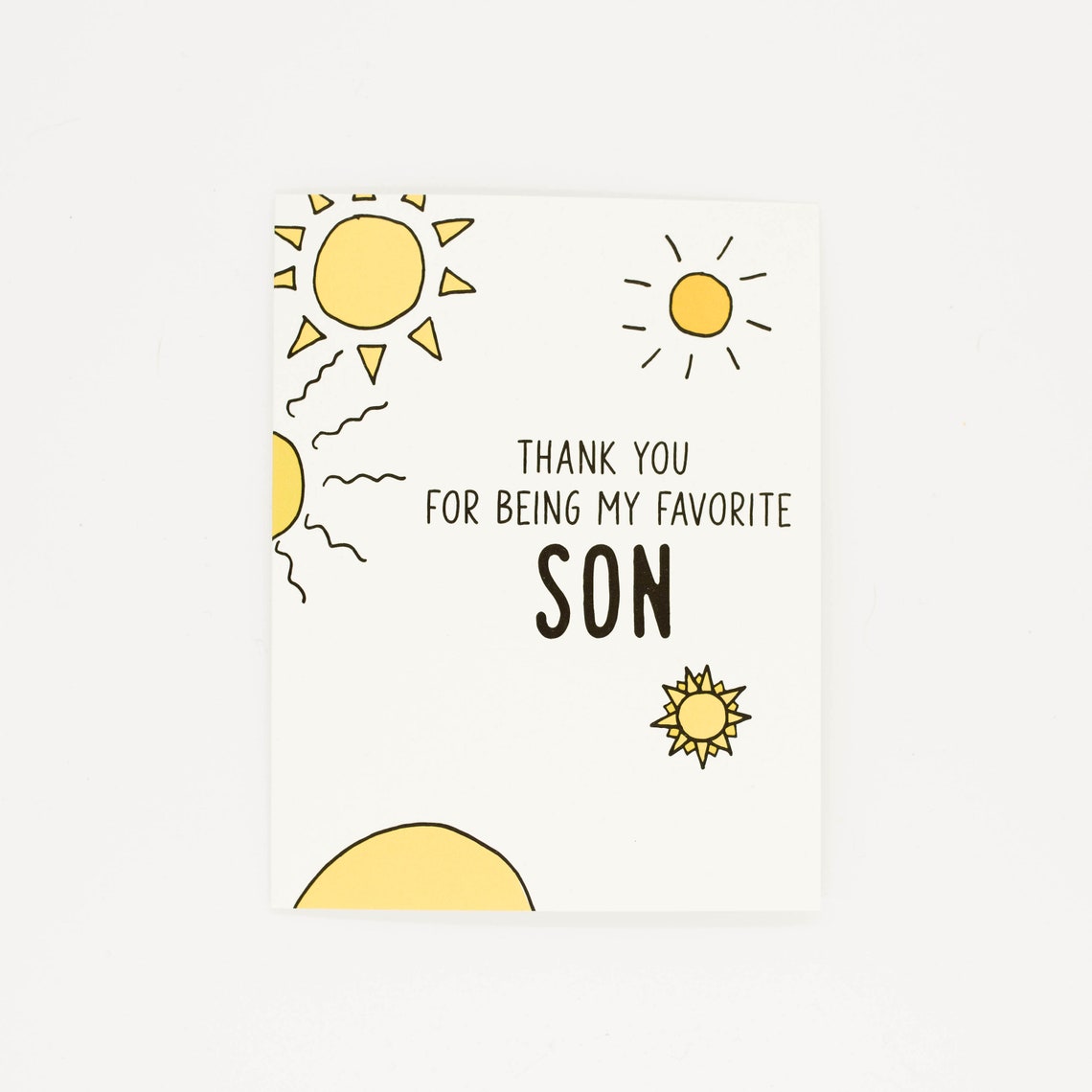 Thank You for Being My Favorite Son Thank You Greeting Card | Etsy