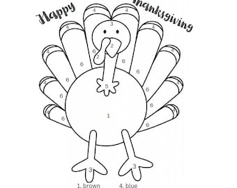 Thanksgiving Turkey Color by Number Activity Sheet Preschool ...