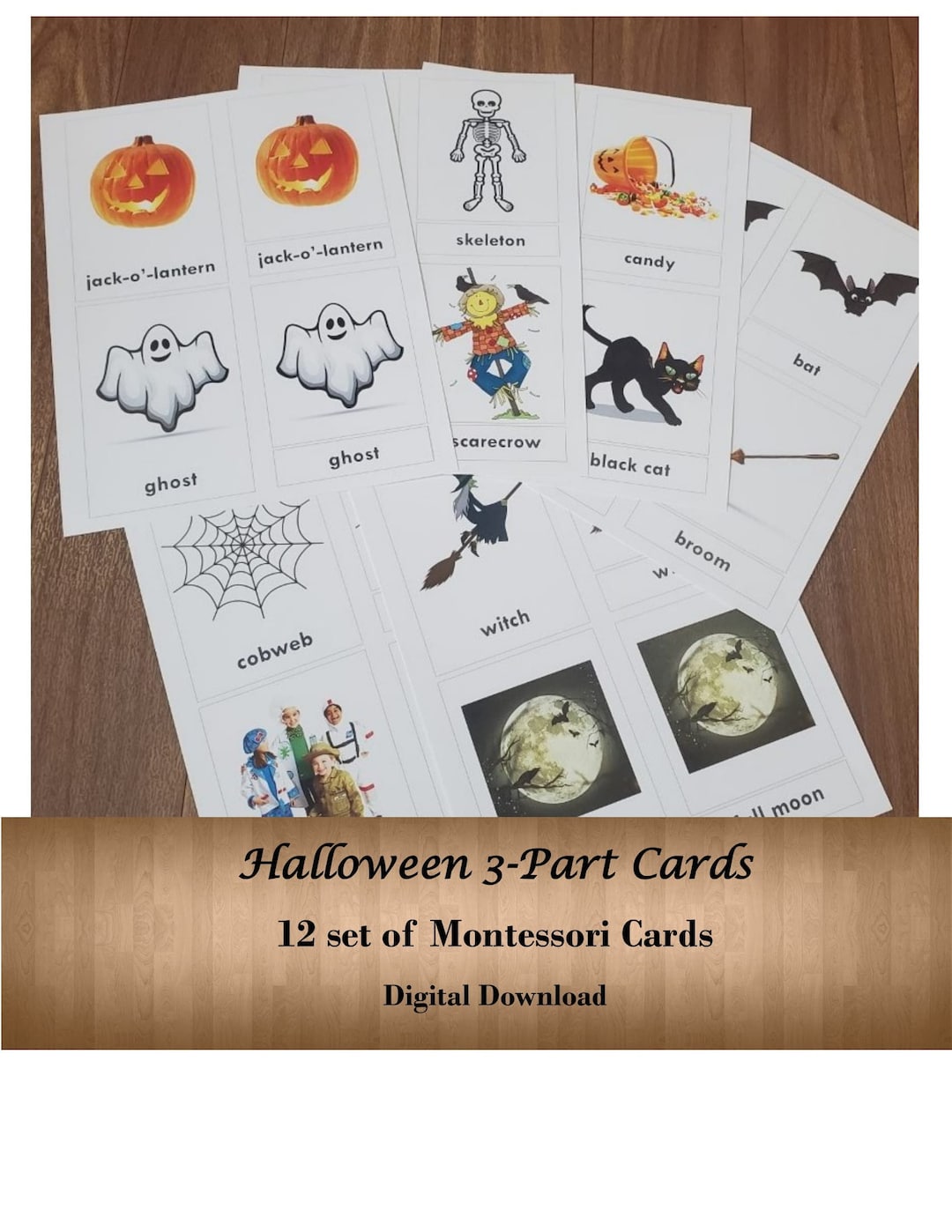 Halloween Montessori 3-part Cards - Etsy