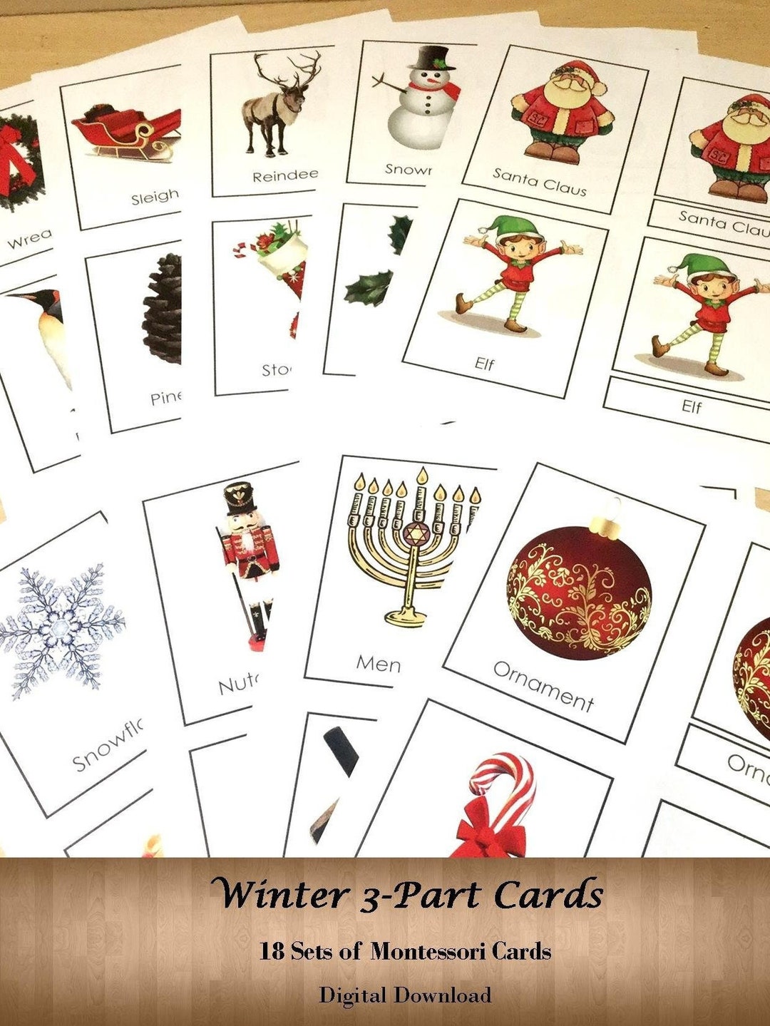 Winter 3-part Cards - Etsy