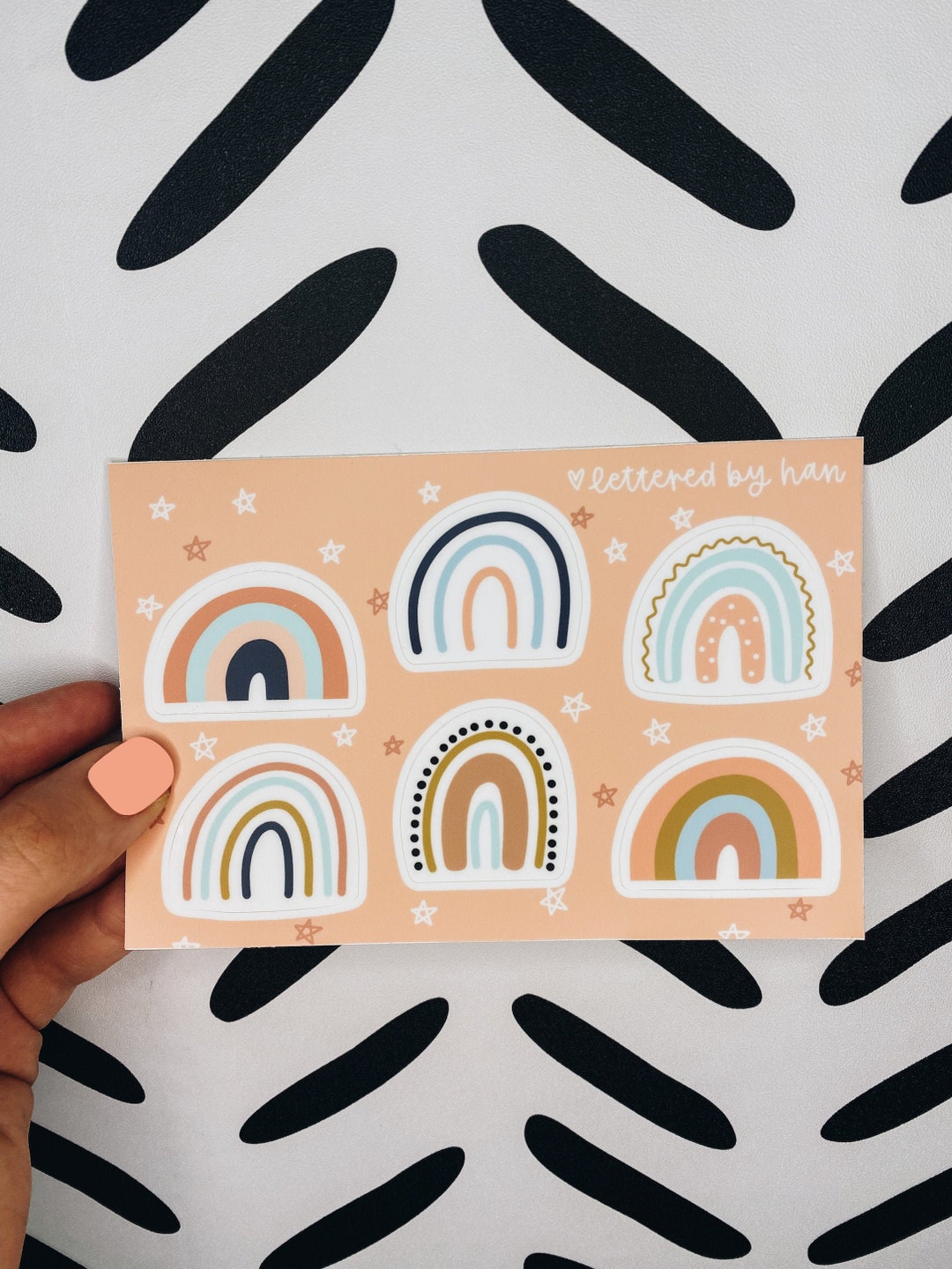 Rainbow Sticker Sheet // Boho Colorful Girly Positive Sticker - Etsy