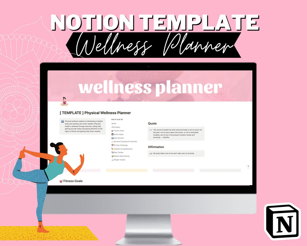 NOTION Wellness Planner Template | Notion Planner Templates | Notion ...