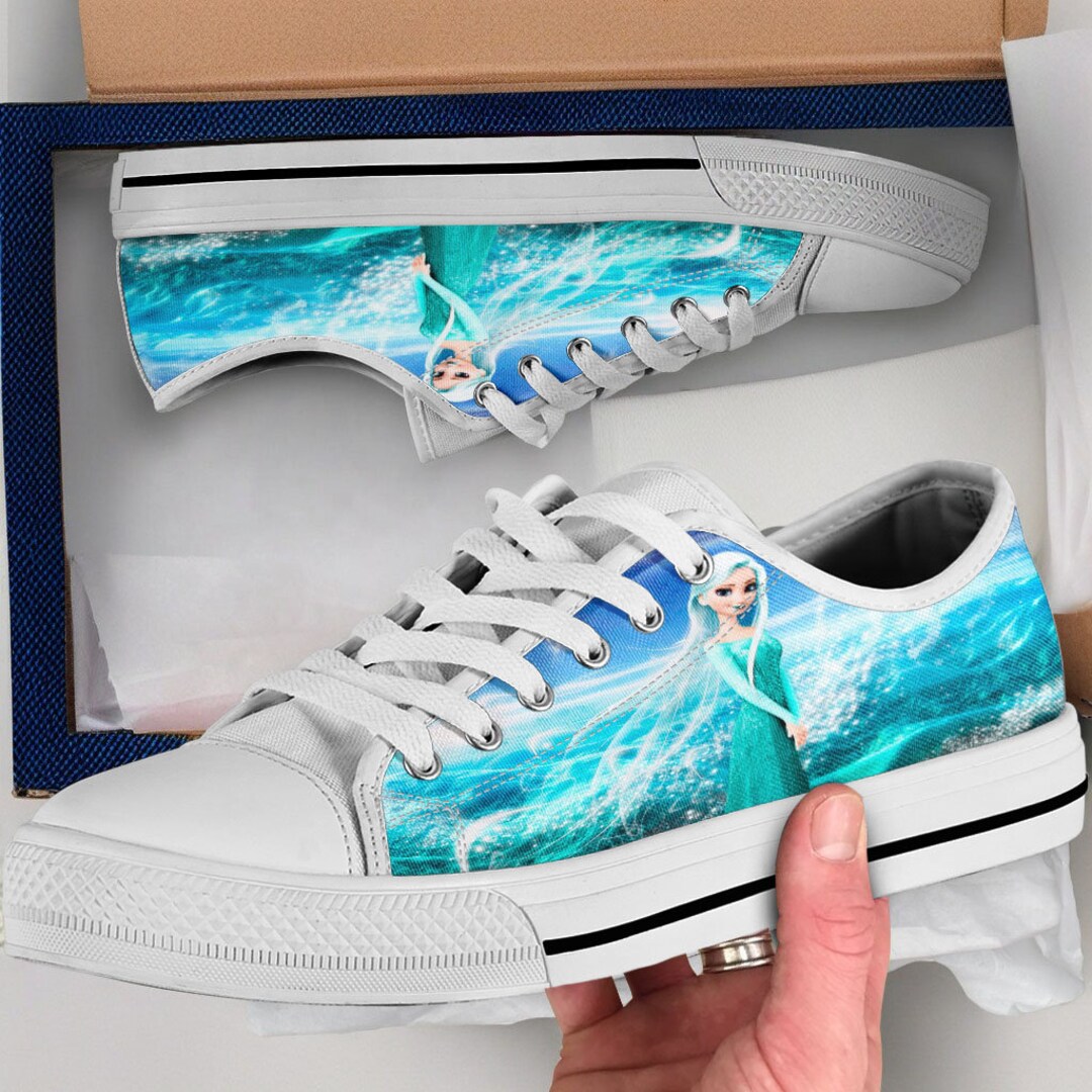 Women's Frozen Themed Canvas Sneakers, Ice Queen Elsa Casual Shoes ...