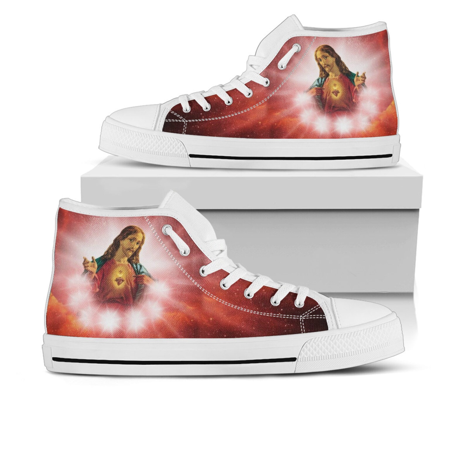 Jesus Shoes, Jesus High Top Sneaker, Jesus Fan Converse Style Hightop ...