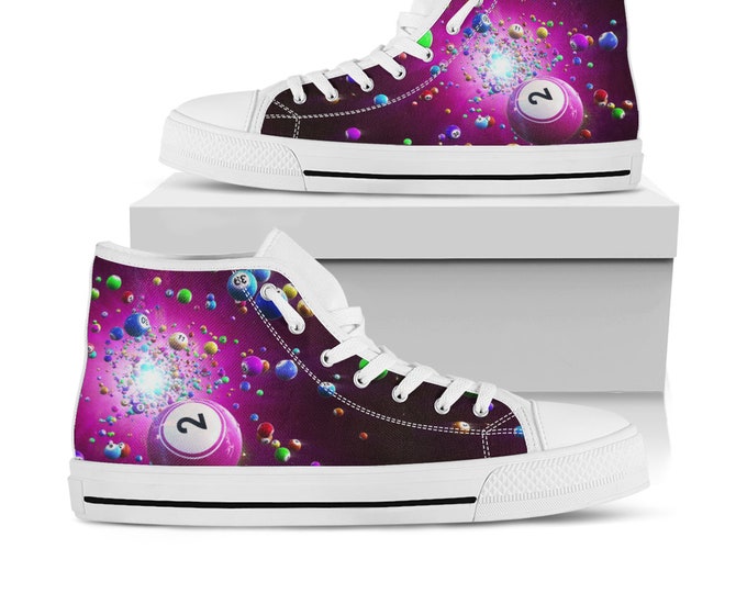Bingo Ball Shoes, Bingo Ball High Top Sneaker, Bingo Fan Converse Style ...