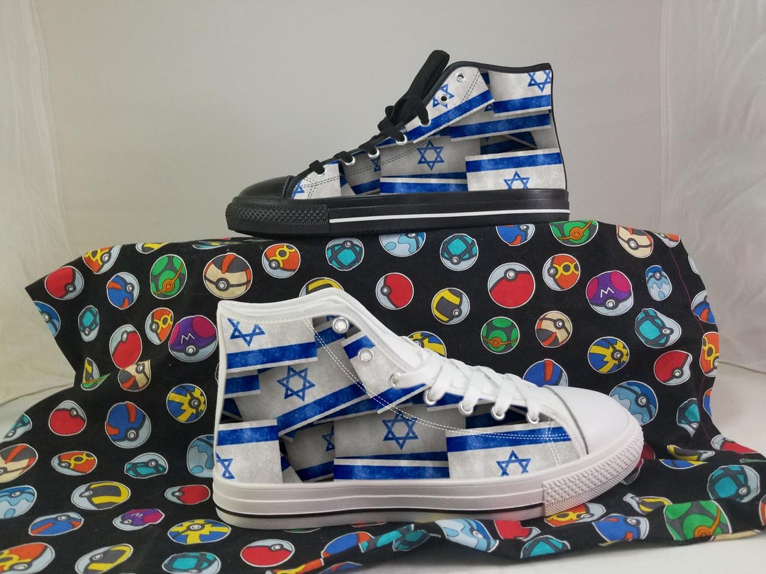 Israel Shoes, Israel High Top Sneaker, Israel Fan Converse Style ...