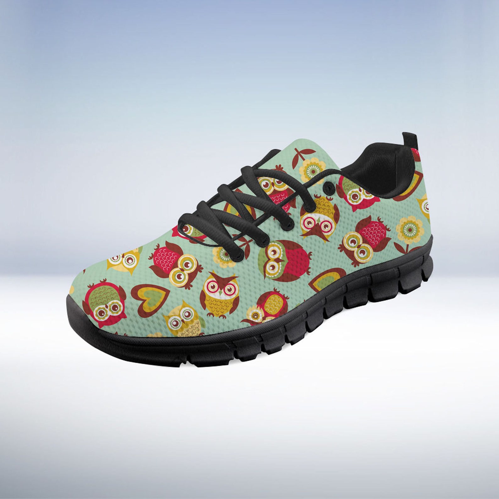 Owl Shoes Owl Sneaker Animal Lover Tennis Shoe Custom Shoe - Etsy