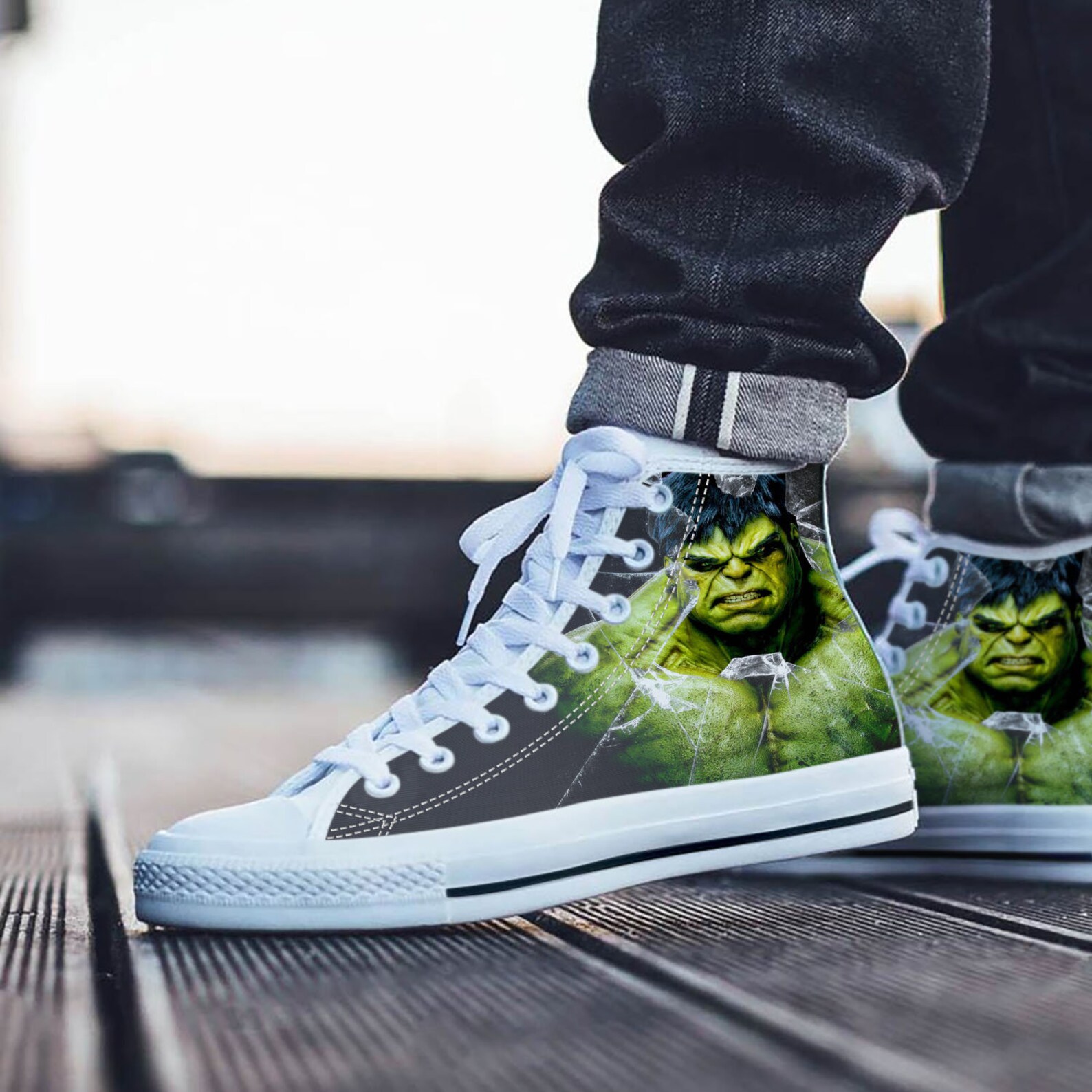 Hulk Shoes, Hulk High Top Sneaker, Comic Fan Converse Style Hightop ...