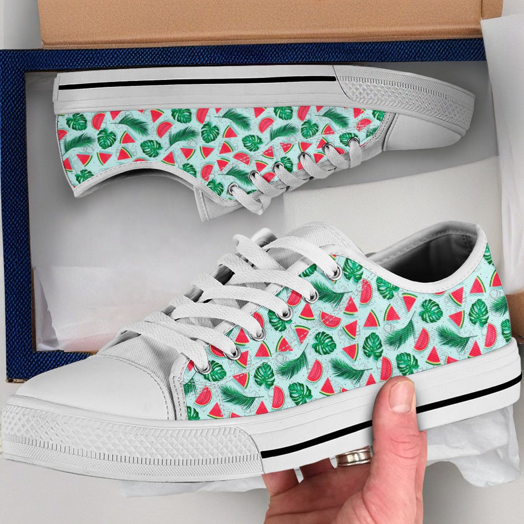 Watermelon Shoes, Watermelon Low Top Sneakers, Converse / Van Style Low ...