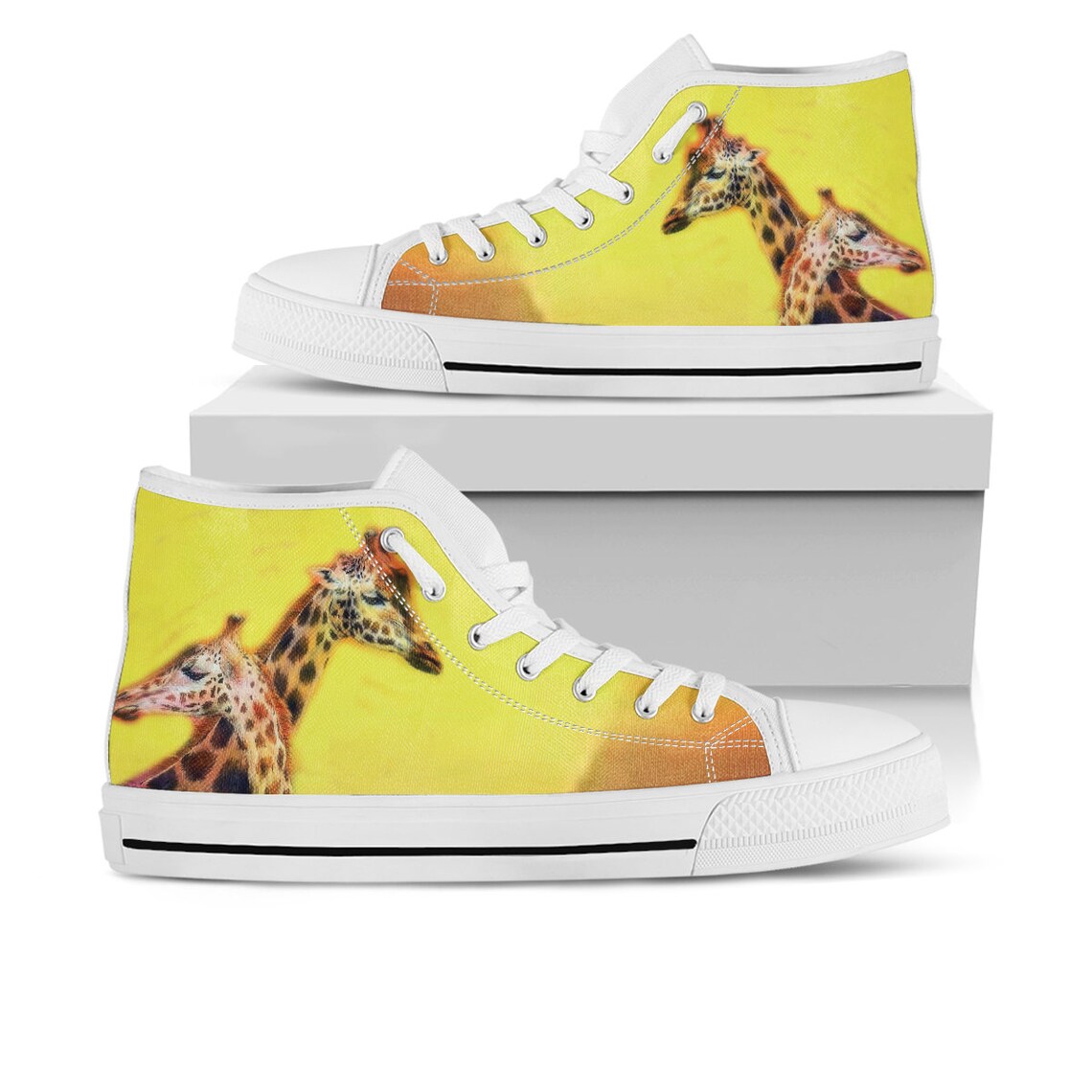 Giraffe Shoes, Giraffe High Top Sneaker, Animal Fan Converse Style ...