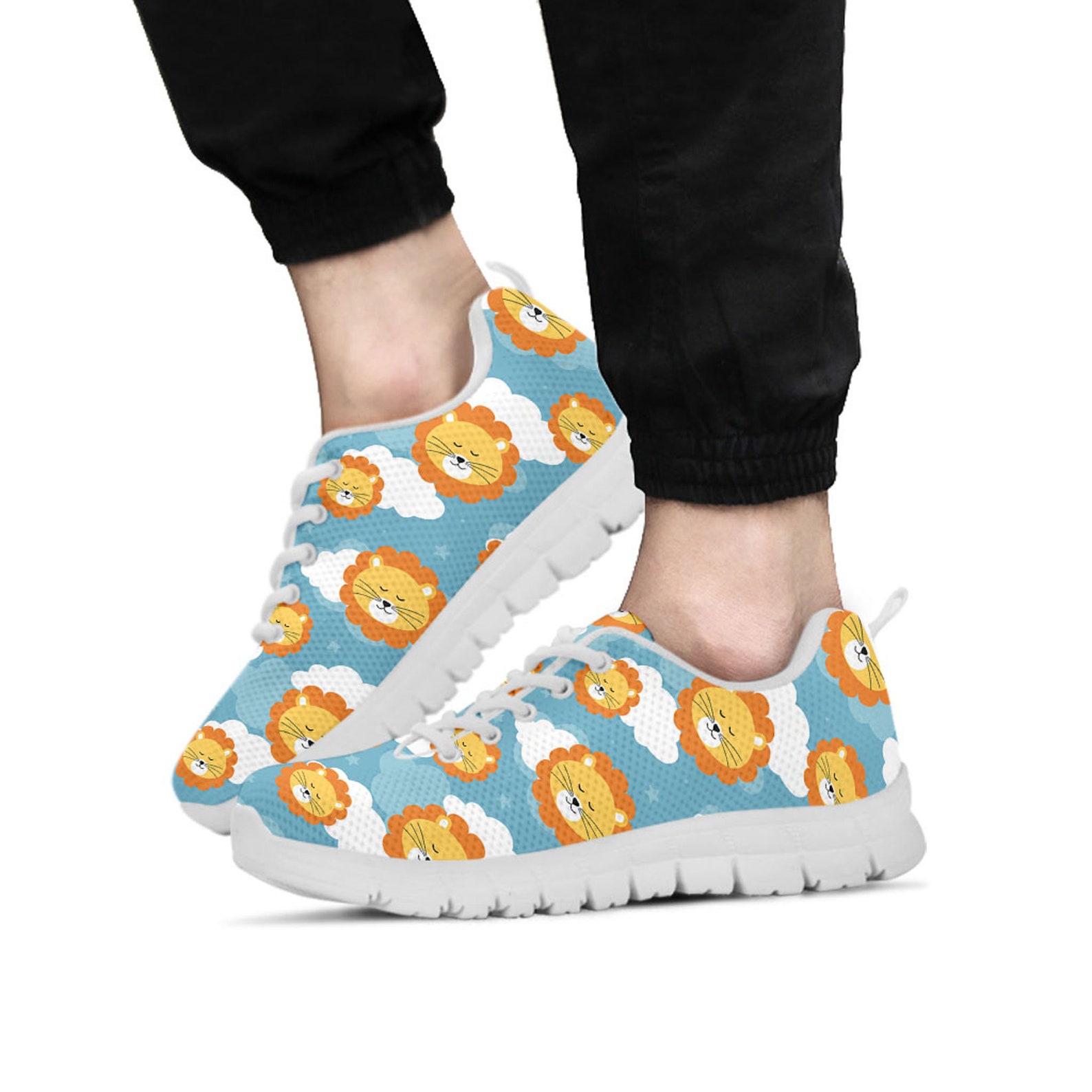Lion Shoes Lion Sneaker Animal Lover Tennis Shoe Custom - Etsy