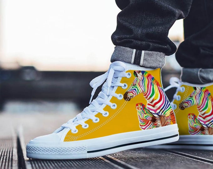 Zebra Schuhe, Zebra High Top Sneaker, Tierfan Conversation style ...
