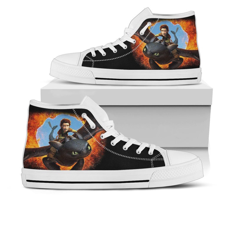 How to Train Your Dragon Shoes Dragon Print High Top Sneaker - Etsy