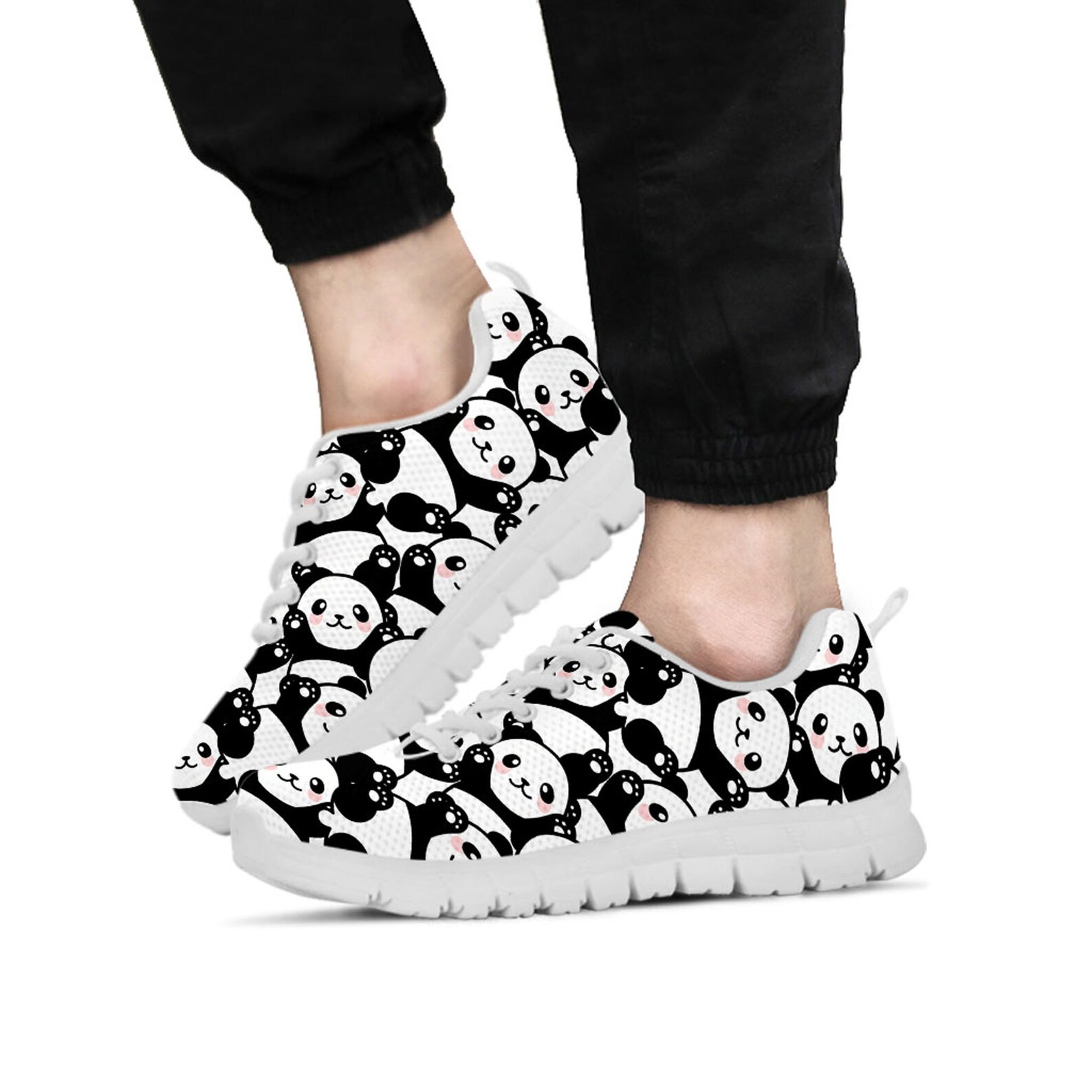 Panda Shoes Panda Sneaker Animal Lover Tennis Shoe Custom - Etsy
