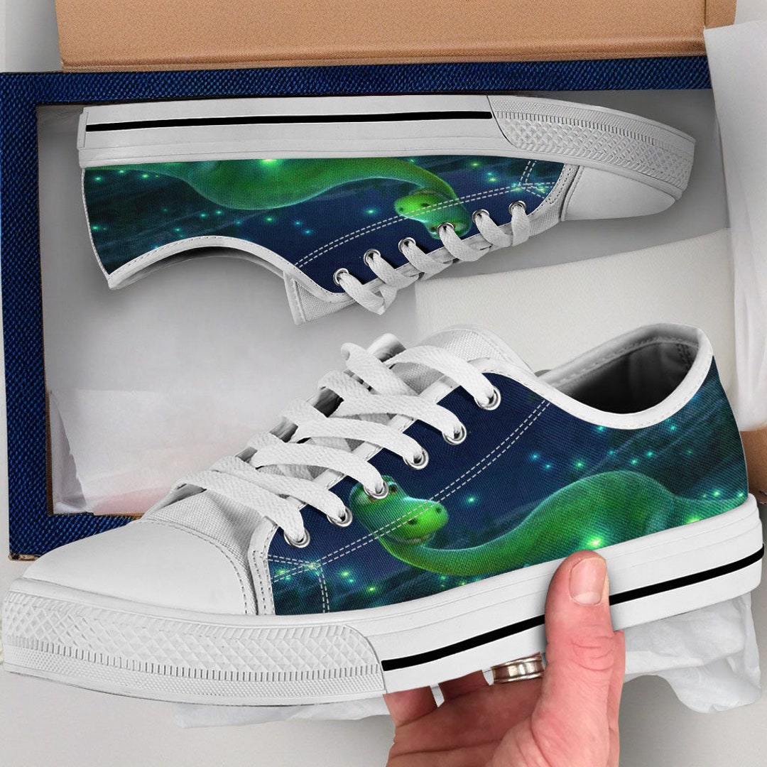 Snake Themed Shoes, Green and Blue Snake Print Sneakers, Unique Reptile ...