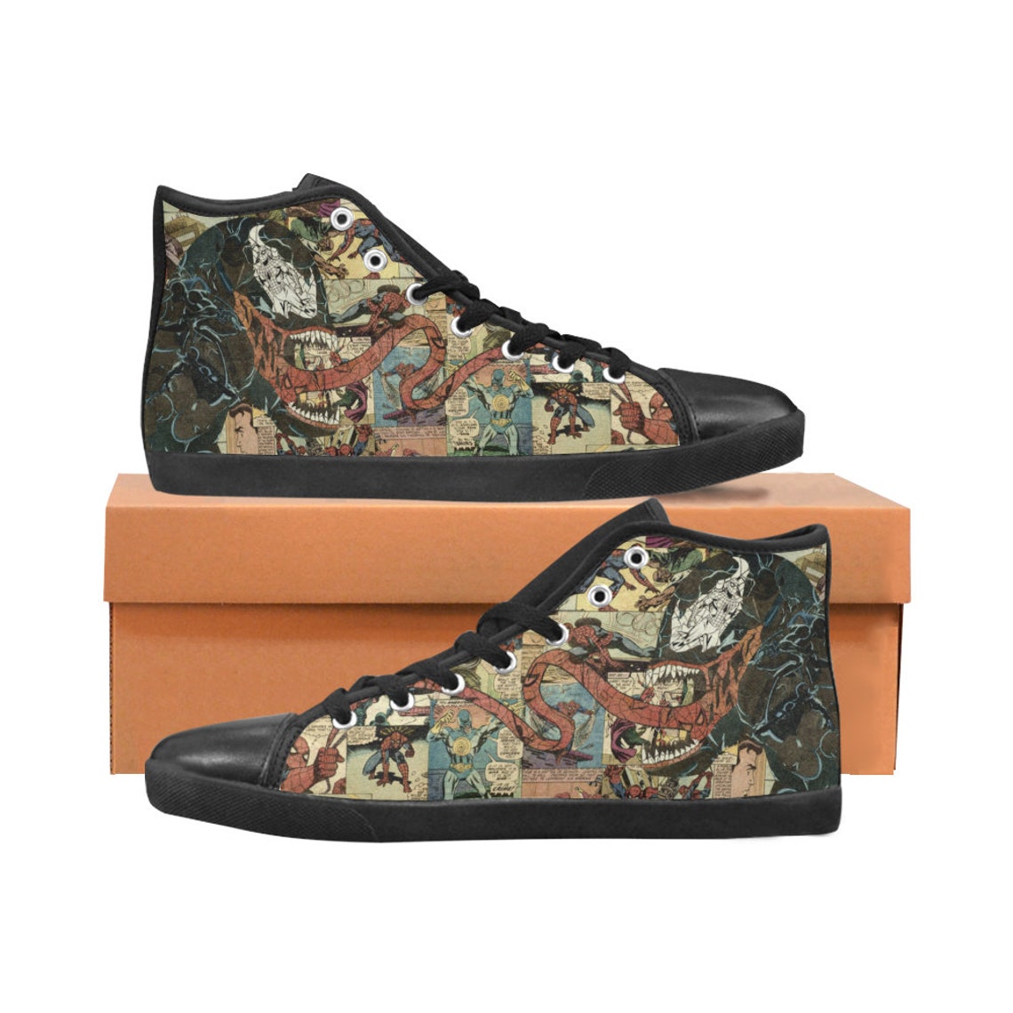Venom Shoes Venom High Top Sneaker Comic Book Fan Converse - Etsy