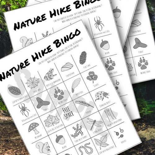 Nature Hike Bingo Multiple Playing Cards Scavenger Hunt - Etsy