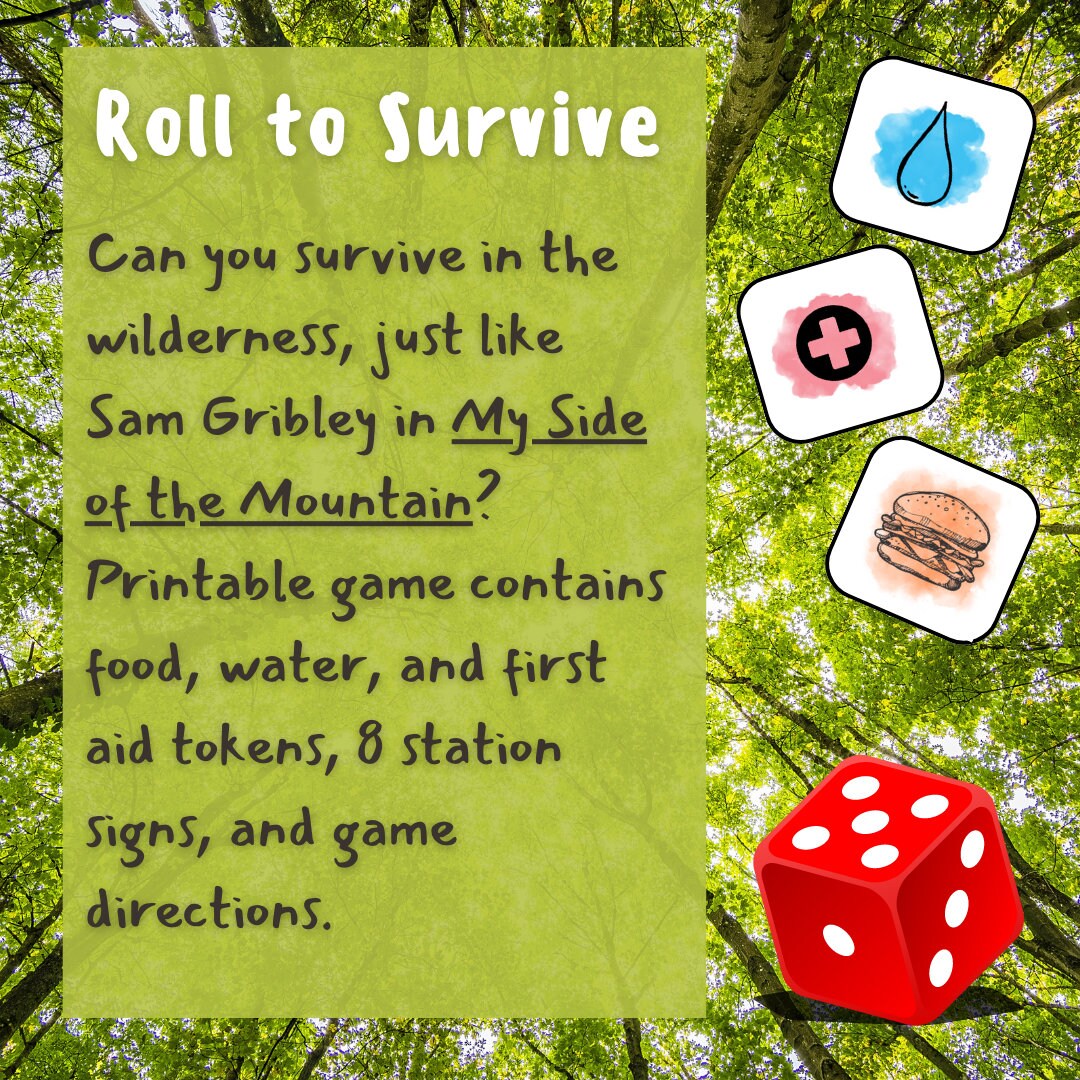 Roll to Survive | Nature Game | My Side of the Mountain | Novel Study ...