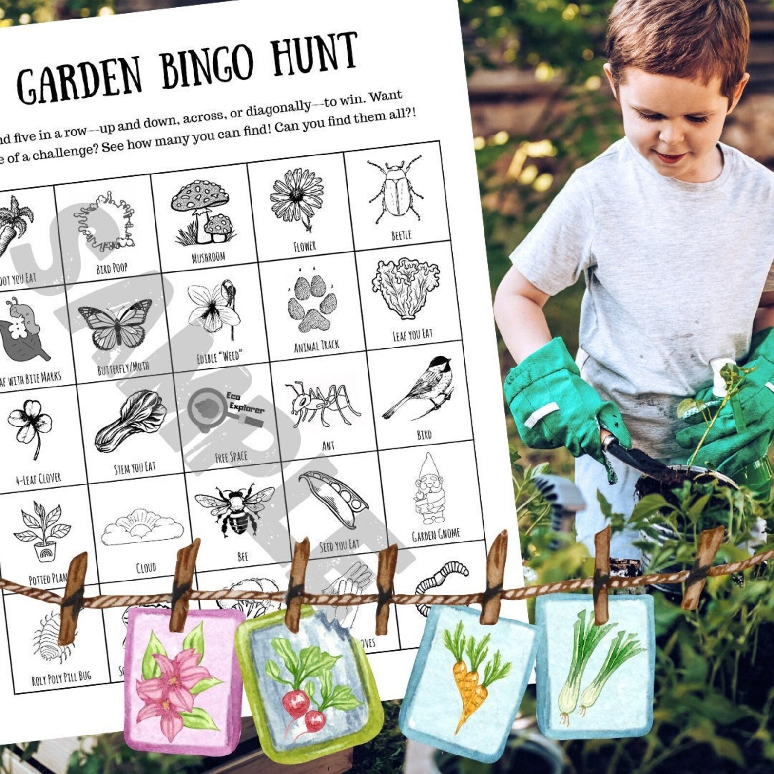 Garden Bingo | Nature Game | Kid's Garden Activity - Etsy