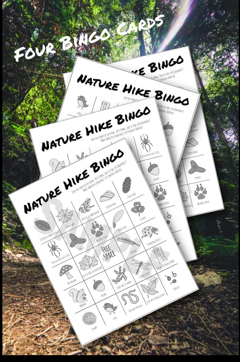 Nature Hike Bingo - Multiple Playing Cards | Scavenger Hunt | Summer ...