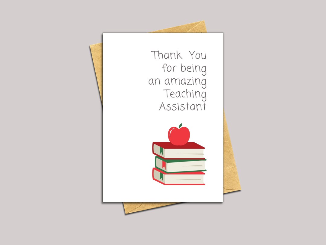 Thank You for Being an Amazing Teaching Assistant, Appreciation Card ...