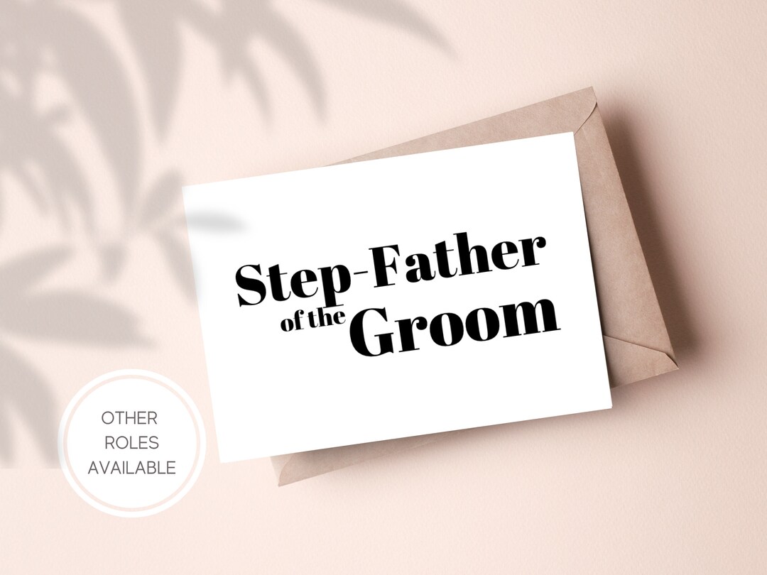 Step Father of the Bride Card, Wedding Day Card, Card for Step Dad on ...