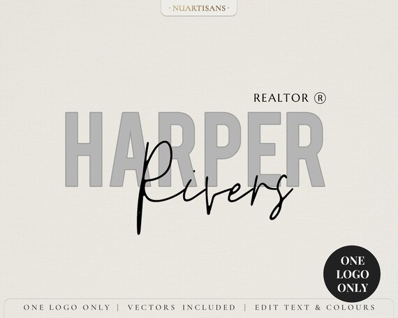 HARPER Minimal Real Estate Logo Modern Logo Premade Diy - Etsy