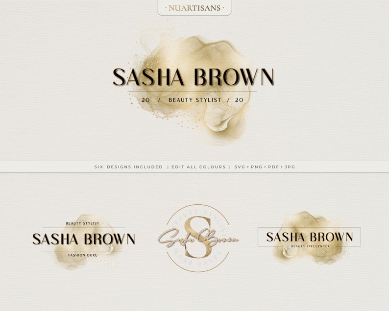 SASHA Gold Logo Luxury Diy Logo Esthetician Logo Beauty - Etsy