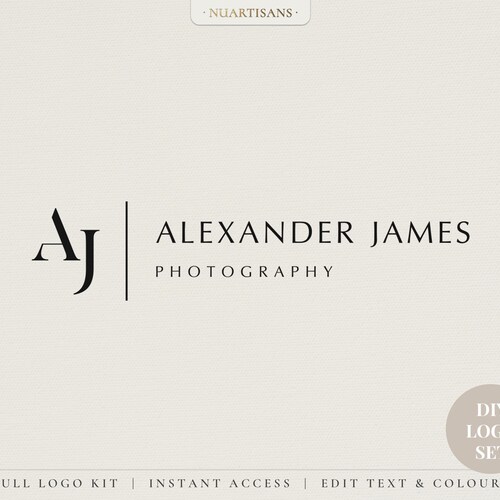 DIY LOGO SET Initial Logo Design Minimal Logo Text Name - Etsy