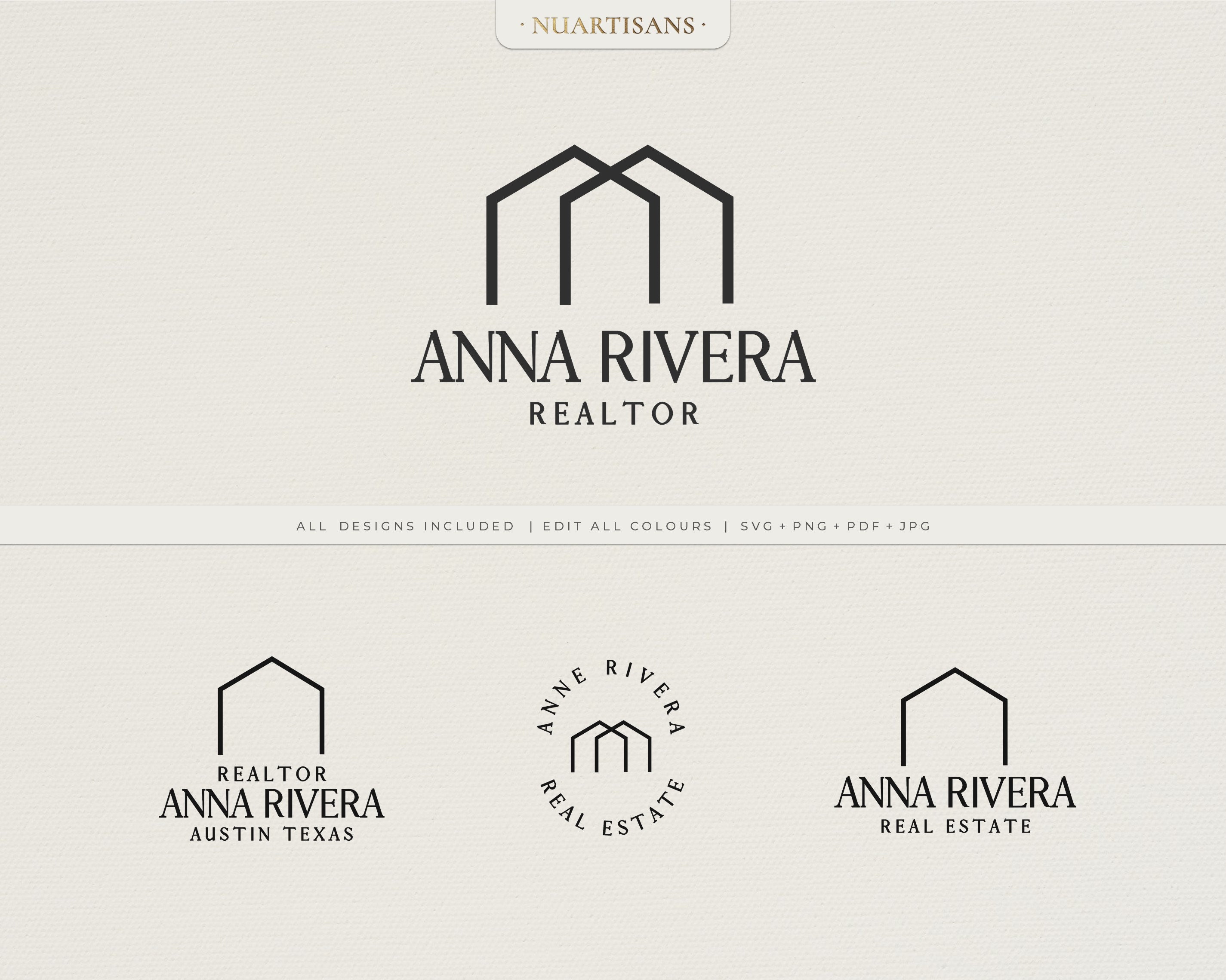 ANNA | Real Estate Logo, Premade Realtor Diy Logo Design. Editable ...