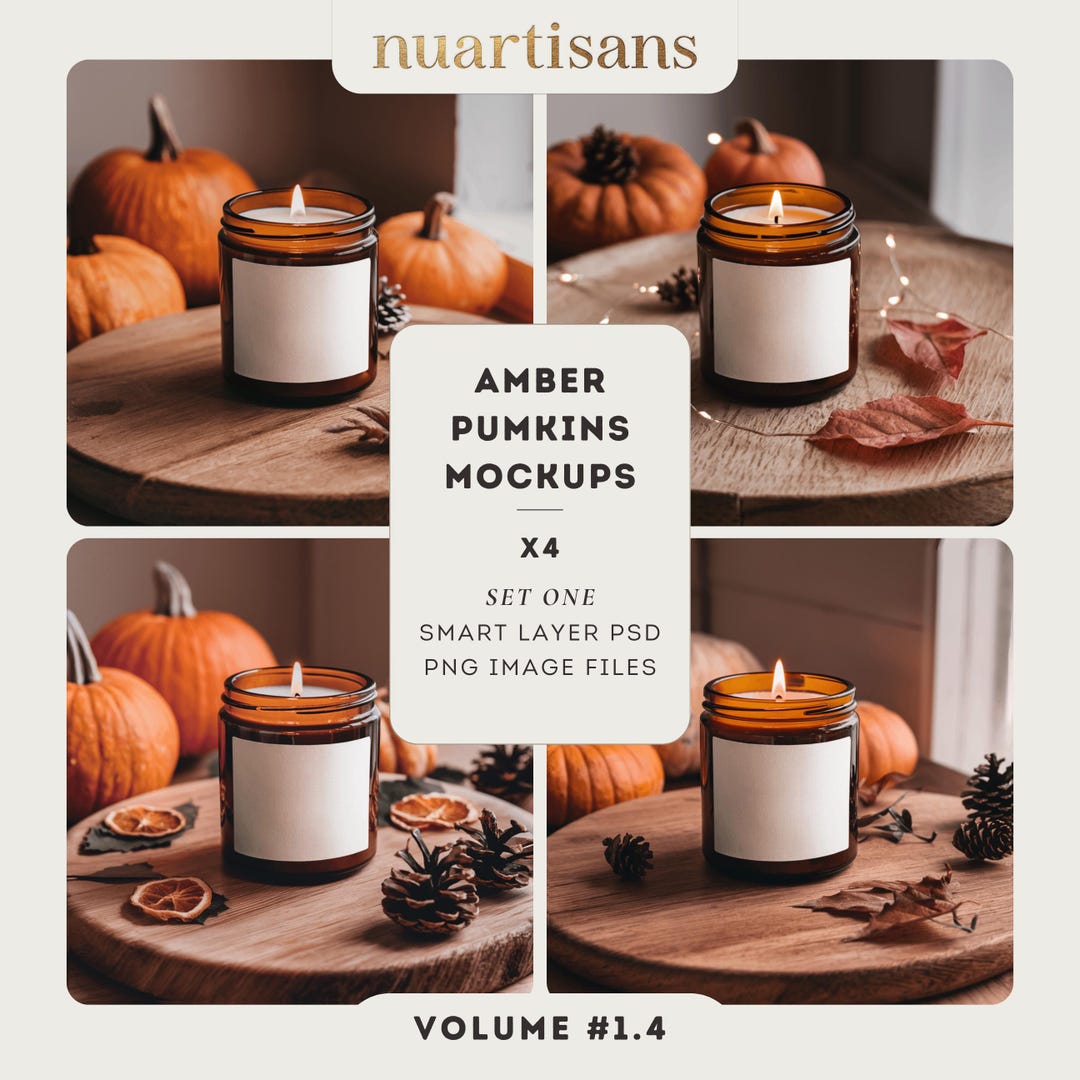Amber Candle Mockup, Pumkin Fall Mockup Vibes, Mock up Bundle, Seasonal ...