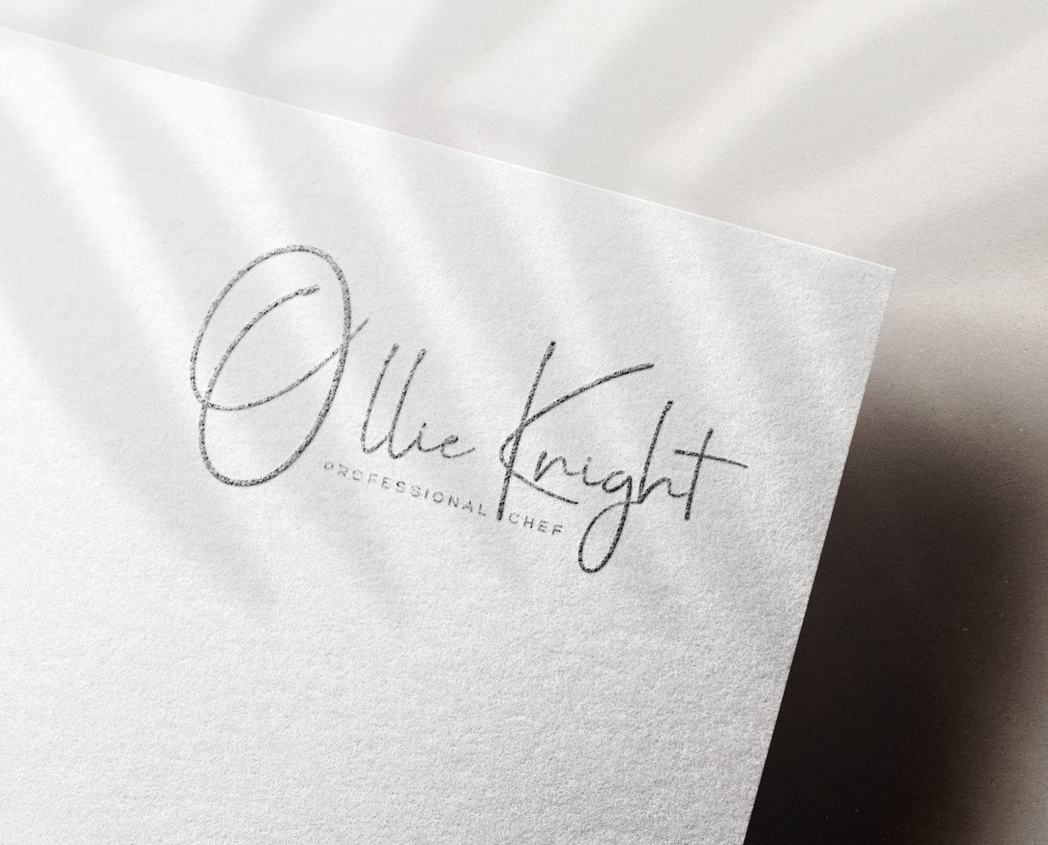 OLLIE Signature text logo design Bakery logo Minimalist | Etsy