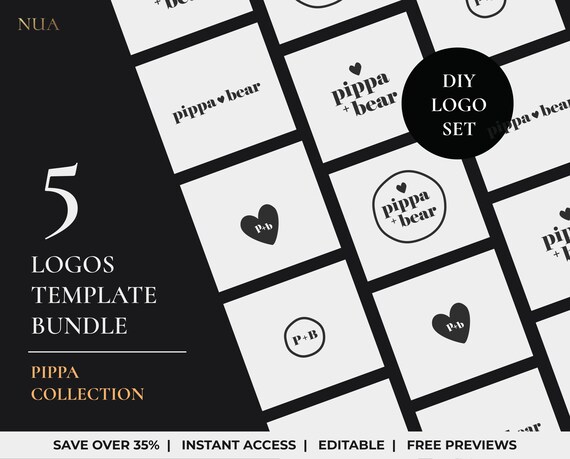 PIPPA Minimal Childrens Logo Premade Diy Clothing Logo | Etsy