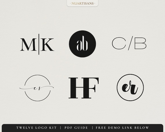 DIY LOGO SET Premade Logo Set Initials Logo Maker - Etsy