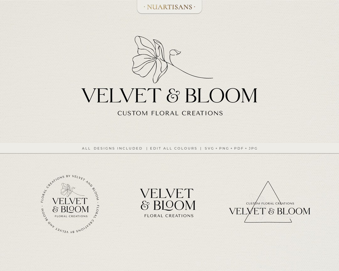 VELVET | Florist Floral Diy Logo - Premade Editable Logo Design ...