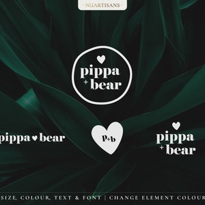 PIPPA | SET | Minimal Childrens Logo, Fun Premade Logo, Kids Clothing ...