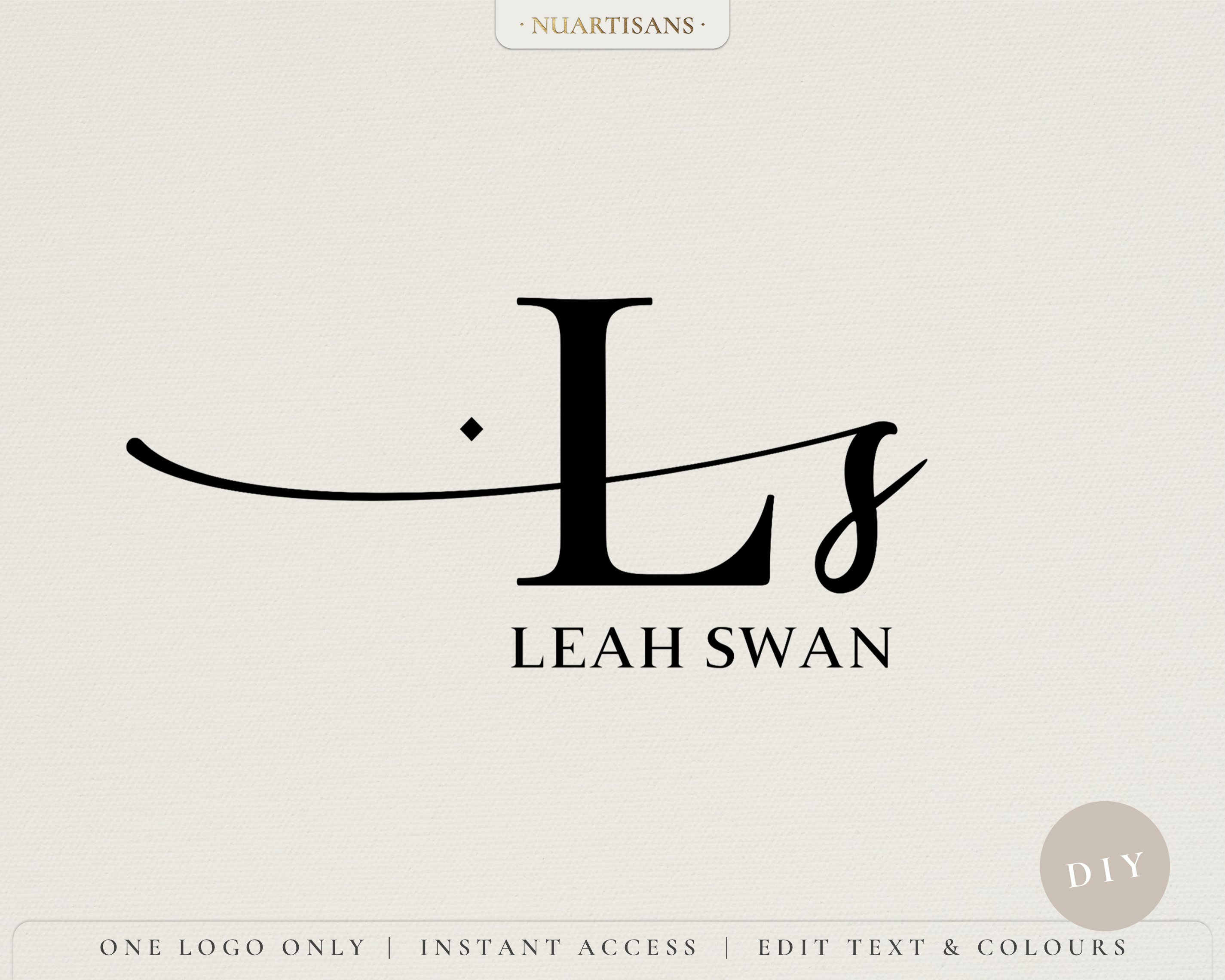 LEAH | Influencer Blogger Business Logo - Premade Diy Logo, Name ...
