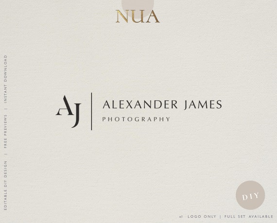ALEXANDER Initial Logo Design Minimal Logo Text Name | Etsy