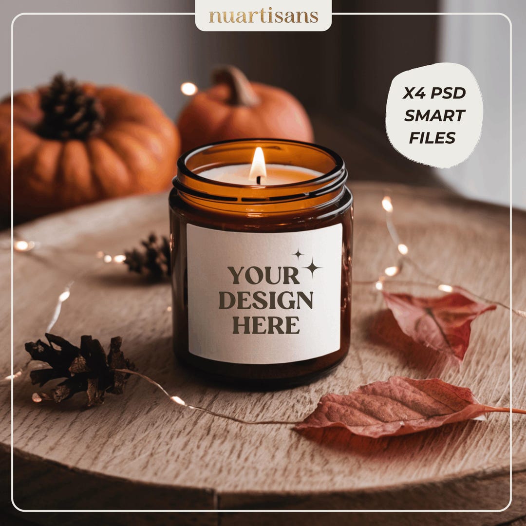 Amber Candle Mockup, Pumkin Fall Mockup Vibes, Mock up Bundle, Seasonal ...