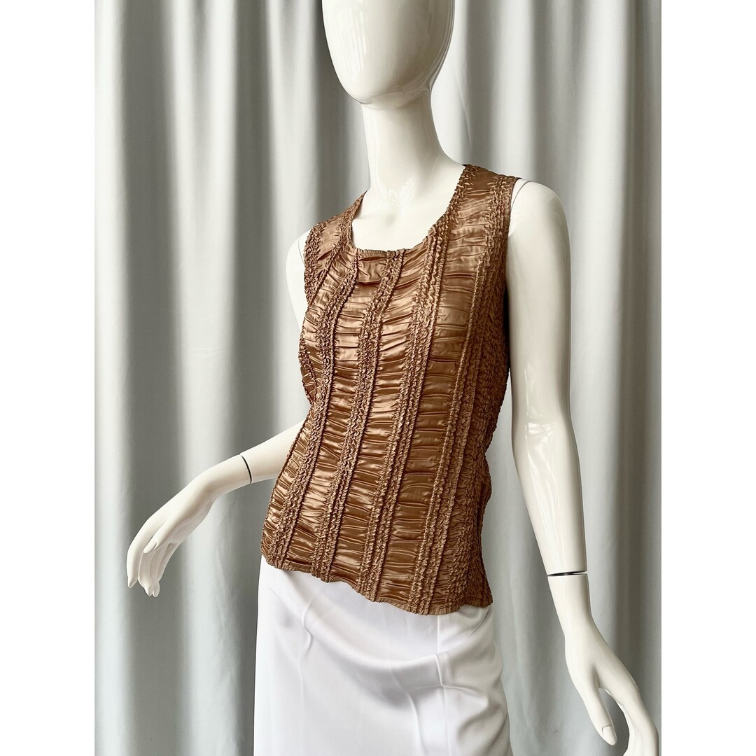 VINTAGE: Micro Pleat Blouse Tank - Etsy