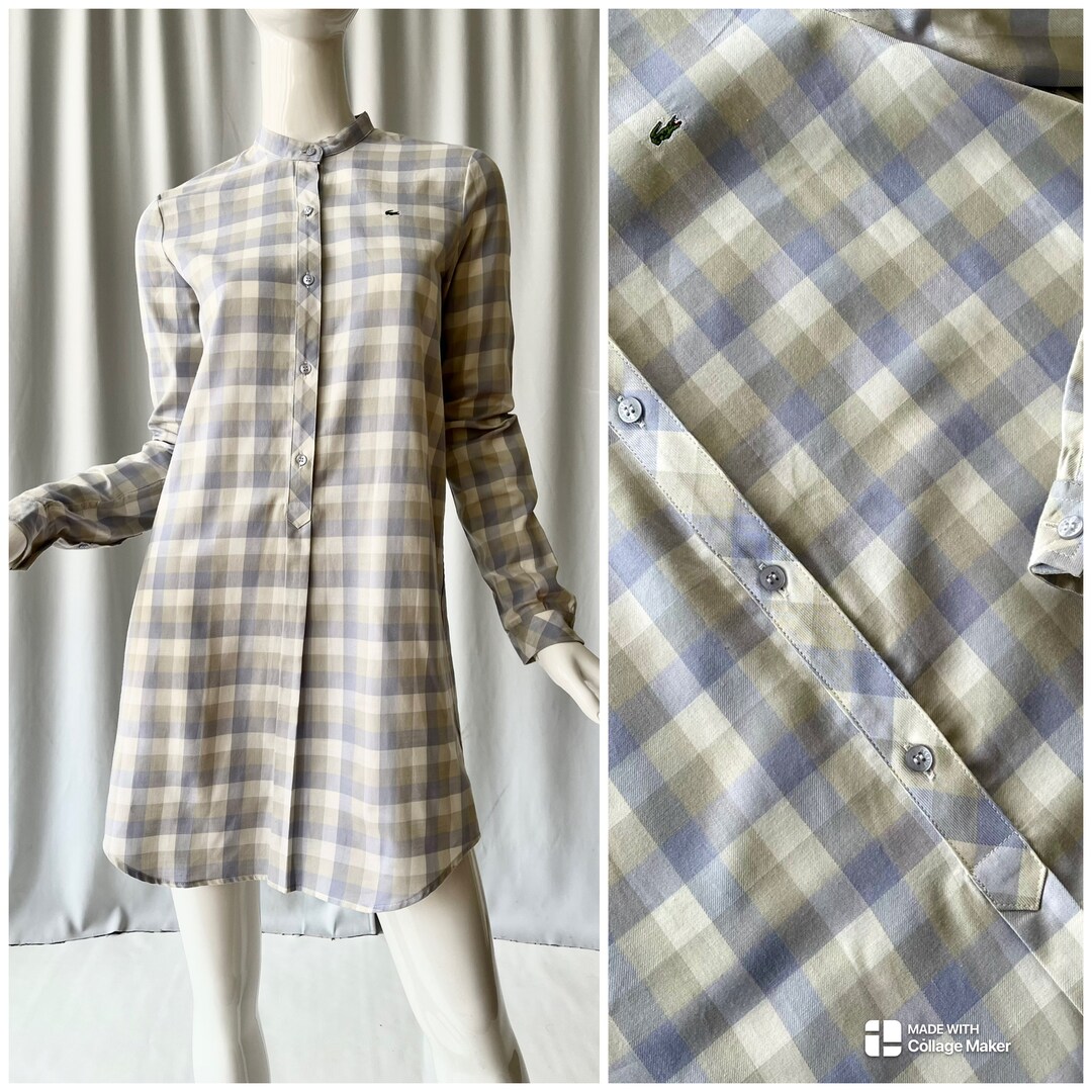 LACOSTE: Lilac Check Tunic Shirt Dress - Etsy