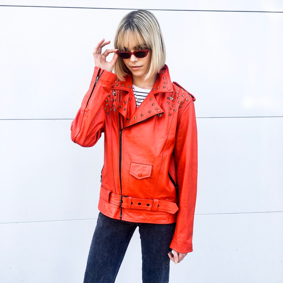 VINTAGE; Y2K Motorcycle Jacket, Motto Jacket, Biker Jacket, Leather ...