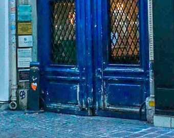 Paris Pale Blue Door Photography Print, Arched Parisian Doors ...